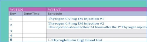 THYROGEN Administration | Downloadable Schedule | THYROGEN ...